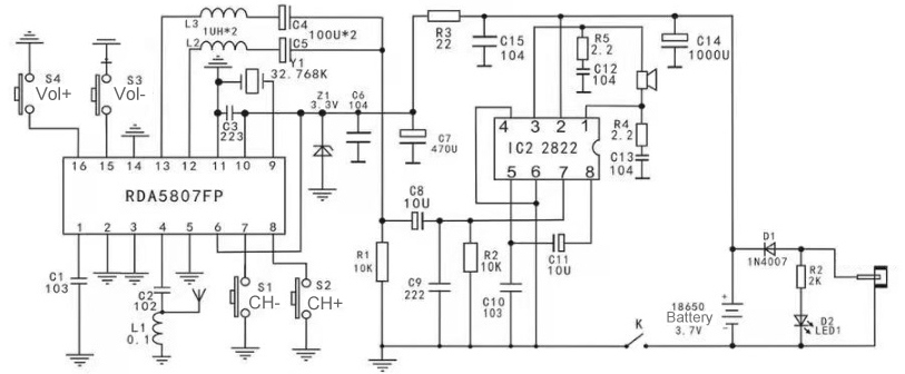 DIY Kit RDA5807 FM Radio Receiver 87MHz-108MHz | ICStation
